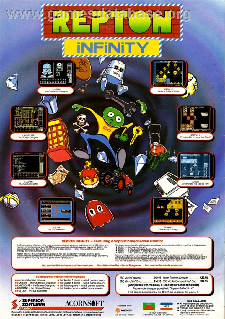 Repton Infinity - Acorn Electron - Artwork - Advert