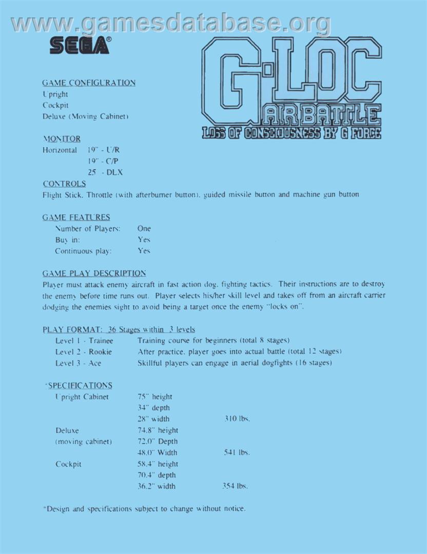 G-LOC R360 - Arcade - Artwork - Advert