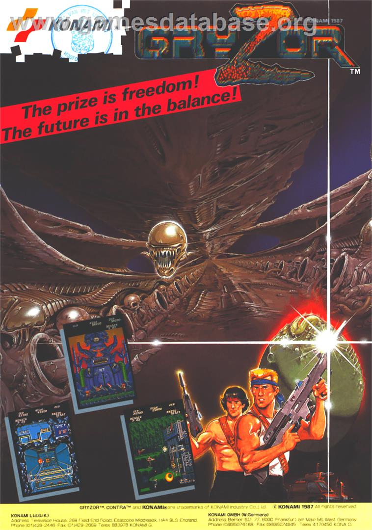 Gryzor Arcade Artwork Advert Gryzor Arcade Artwork Advert