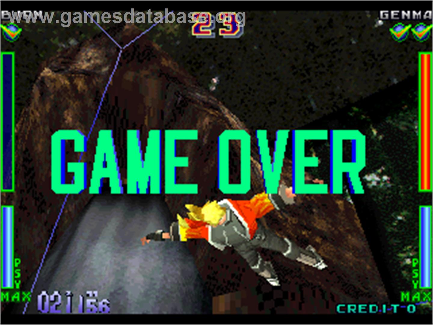 Psychic Force - Arcade - Artwork - Game Over Screen