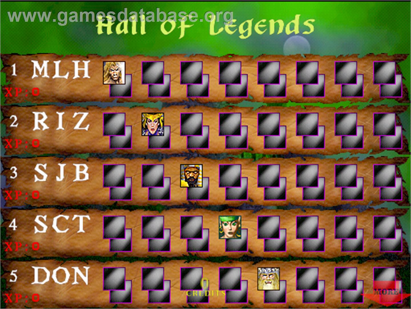 Gauntlet Dark Legacy - Arcade - Artwork - High Score Screen