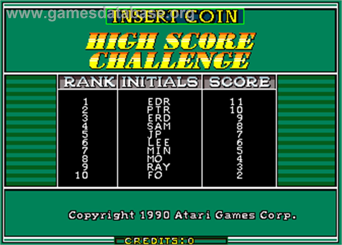 Shuuz - Arcade - Artwork - High Score Screen
