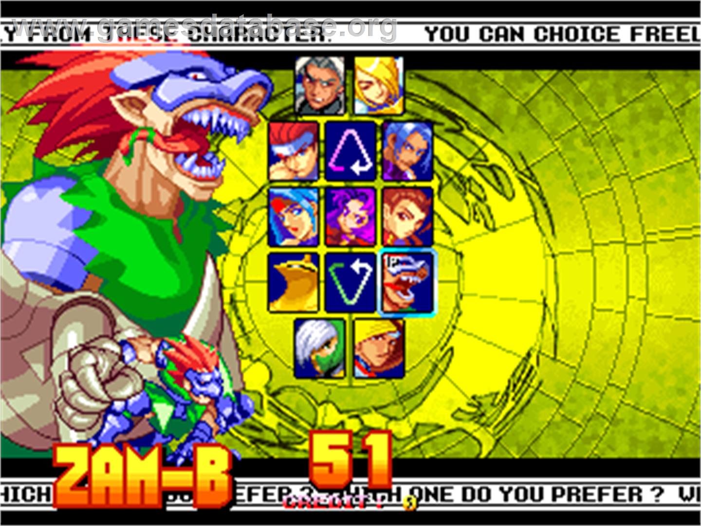 Asura Buster - Eternal Warriors - Arcade - Artwork - Select Screen