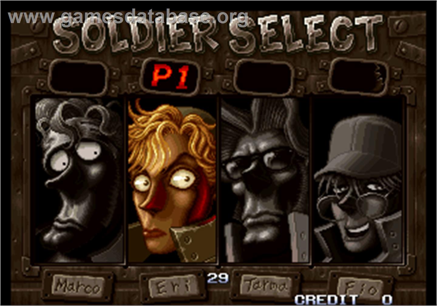Metal Slug 2 - Super Vehicle-001/II - Arcade - Artwork - Select Screen