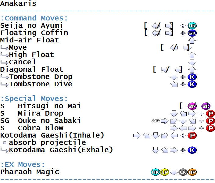 Darkstalkers 3 Lilith Move List
