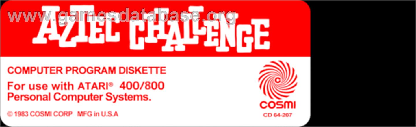 Aztec Challenge - Atari 8-bit - Artwork - Cartridge Top