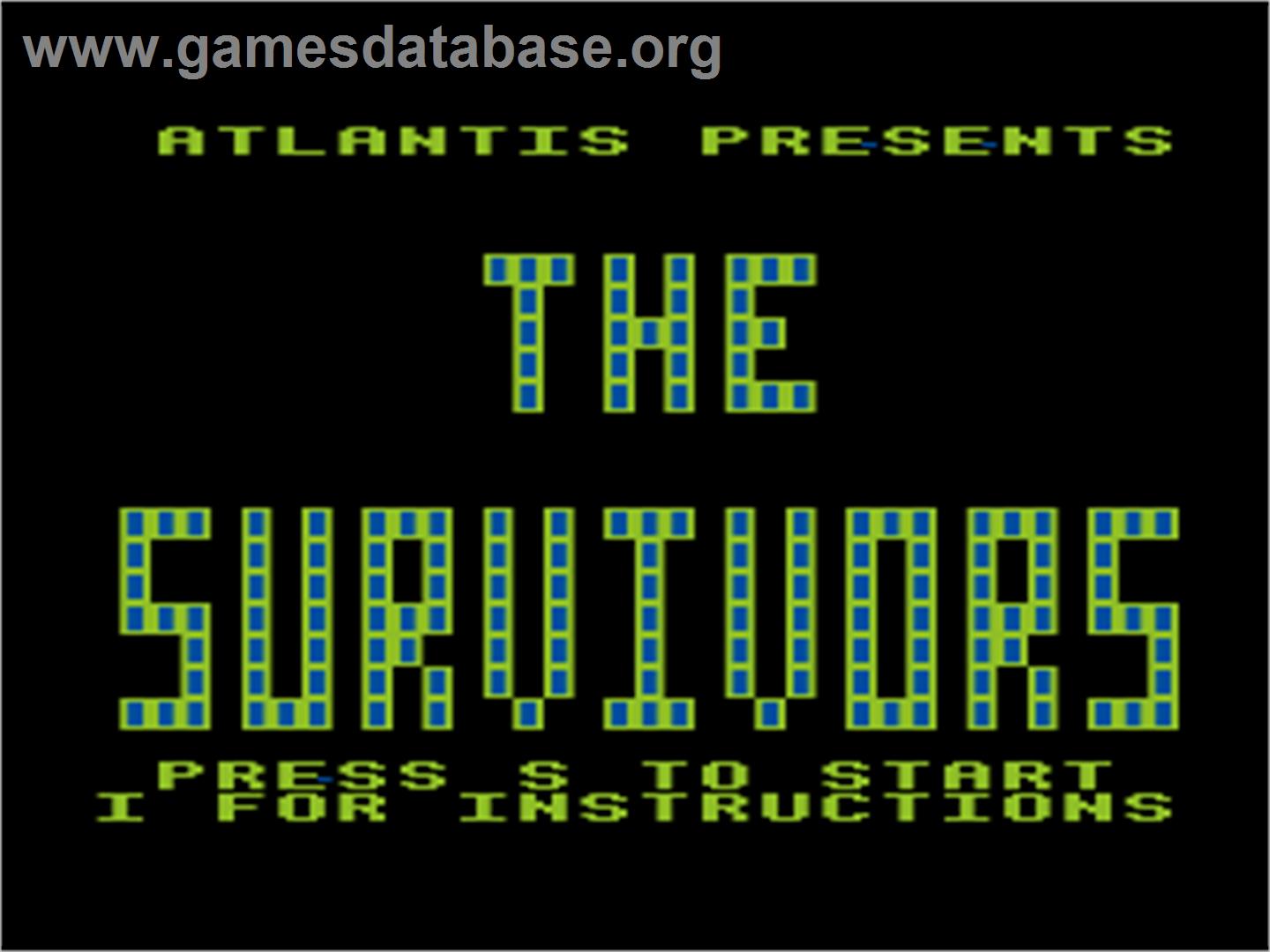 Survivors - Atari 8-bit - Artwork - Title Screen