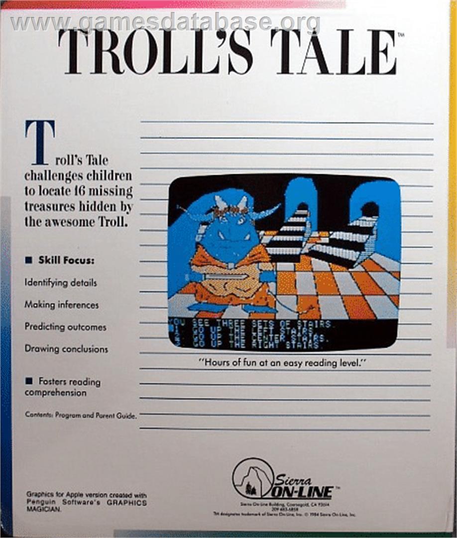 Troll's Tale - Commodore 64 - Artwork - Box Back