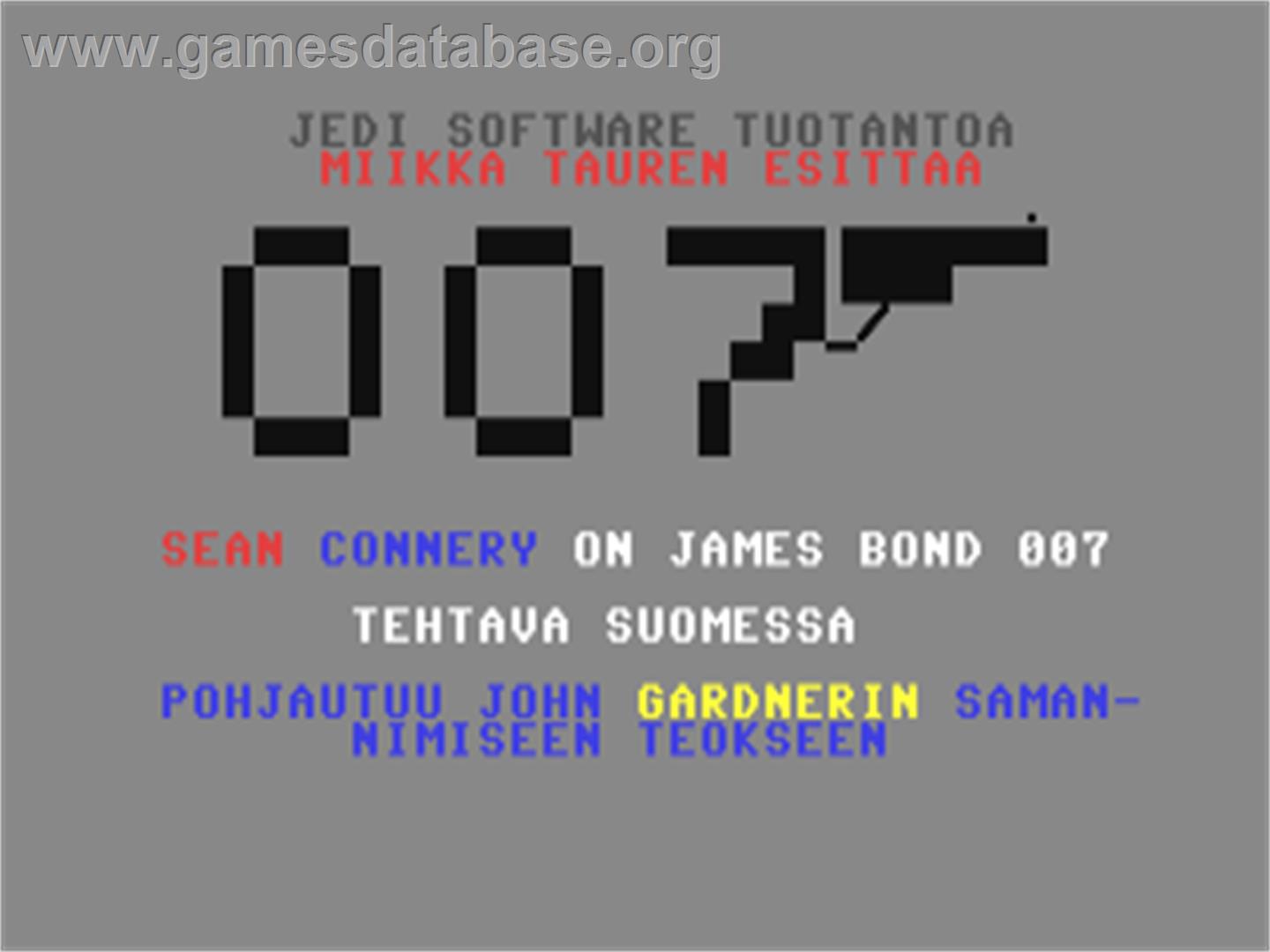 James Bond 007 - Commodore 64 - Artwork - Title Screen