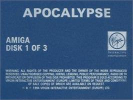 Apocalypse - Commodore Amiga - Games Database