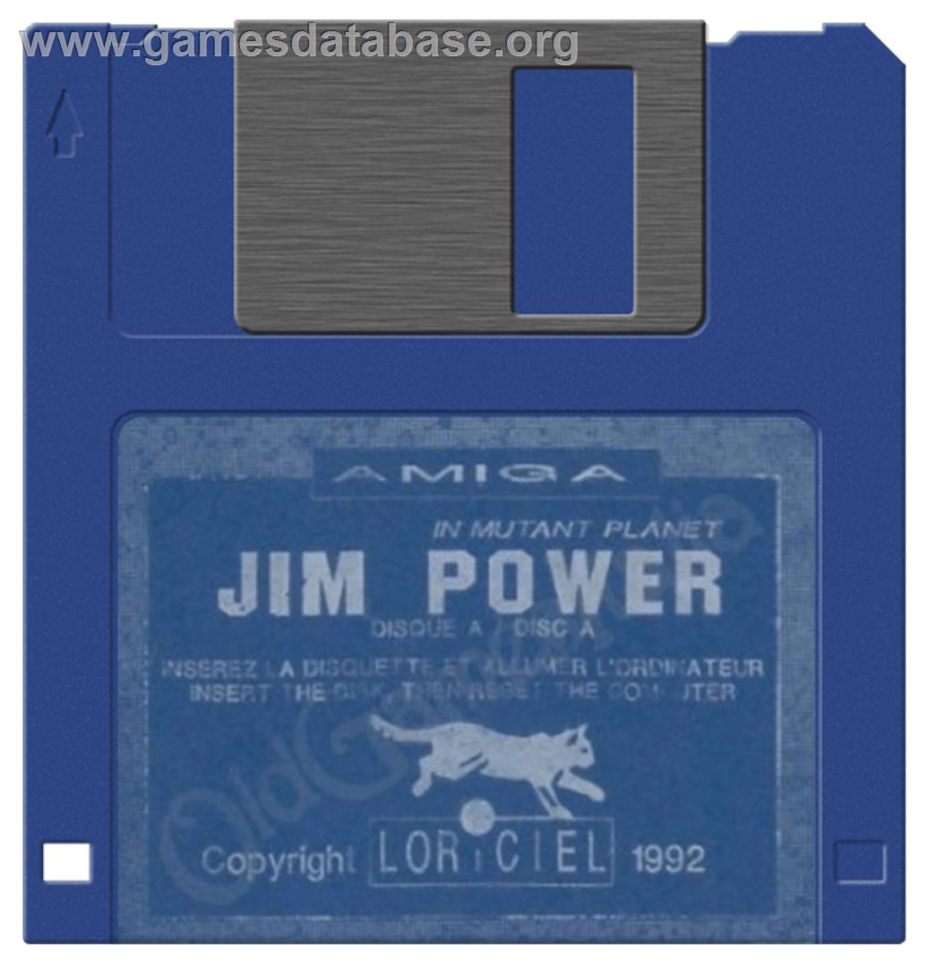 Jim Power in ""Mutant Planet"" - Commodore Amiga - Artwork - Disc