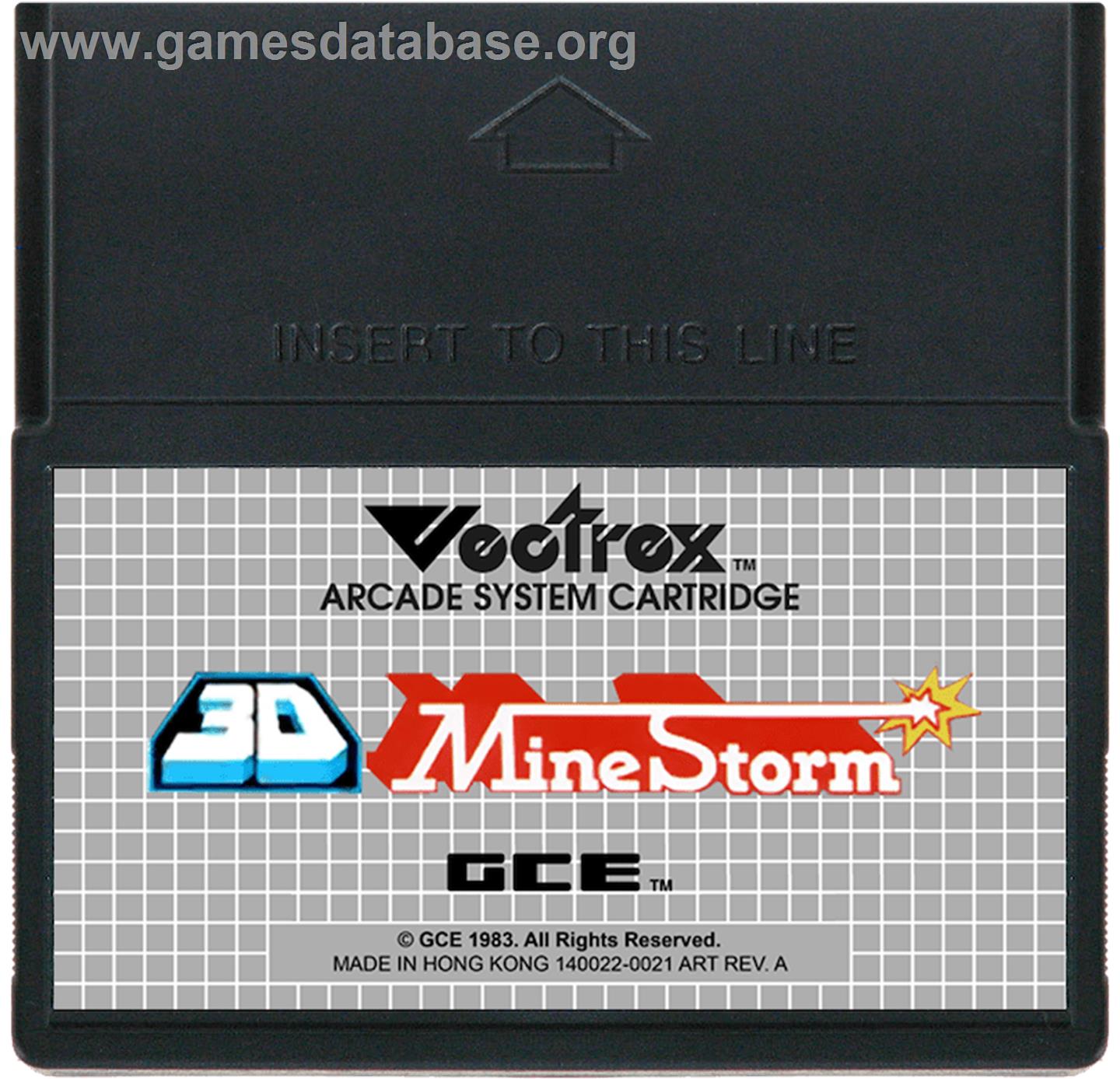3D Mine Storm - GCE Vectrex - Artwork - Cartridge