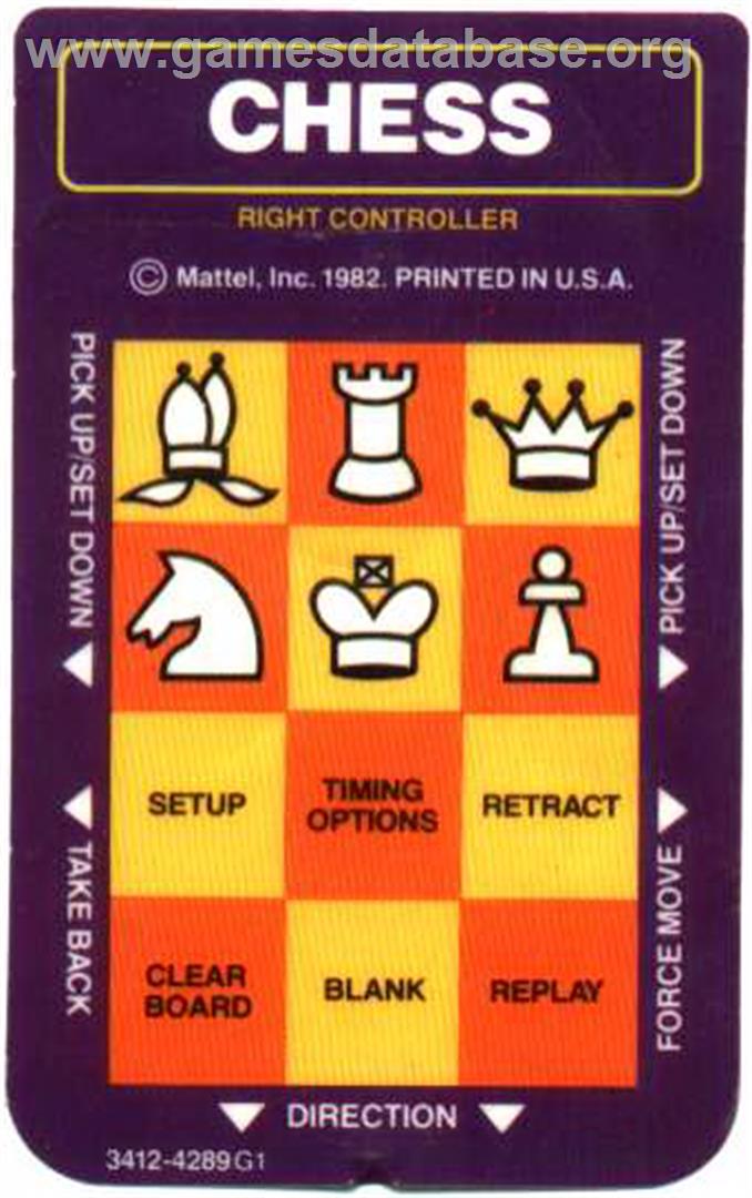 USCF Chess - Mattel Intellivision - Artwork - Overlay