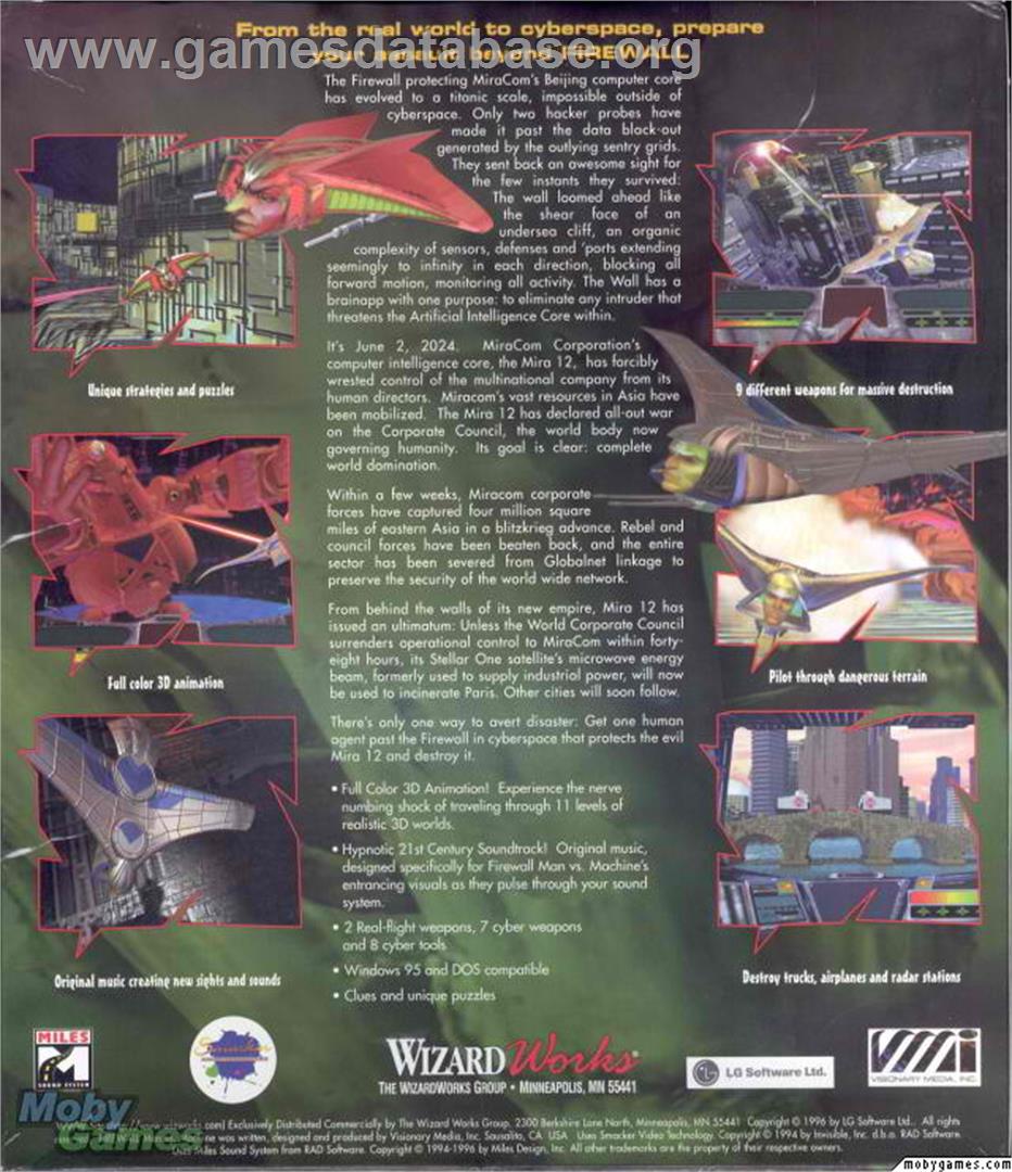 Firewall - Man vs Machine - Microsoft DOS - Artwork - Box Back Firewall - Man vs Machine - Microsoft DOS - Artwork - Box Back