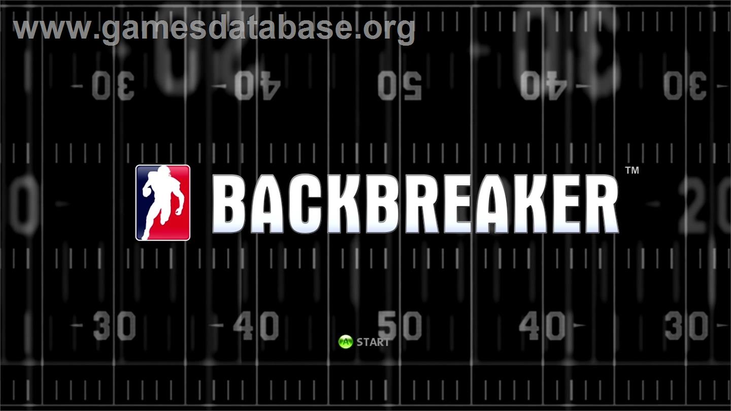 BACKBREAKER - Microsoft Xbox 360 - Artwork - Title Screen