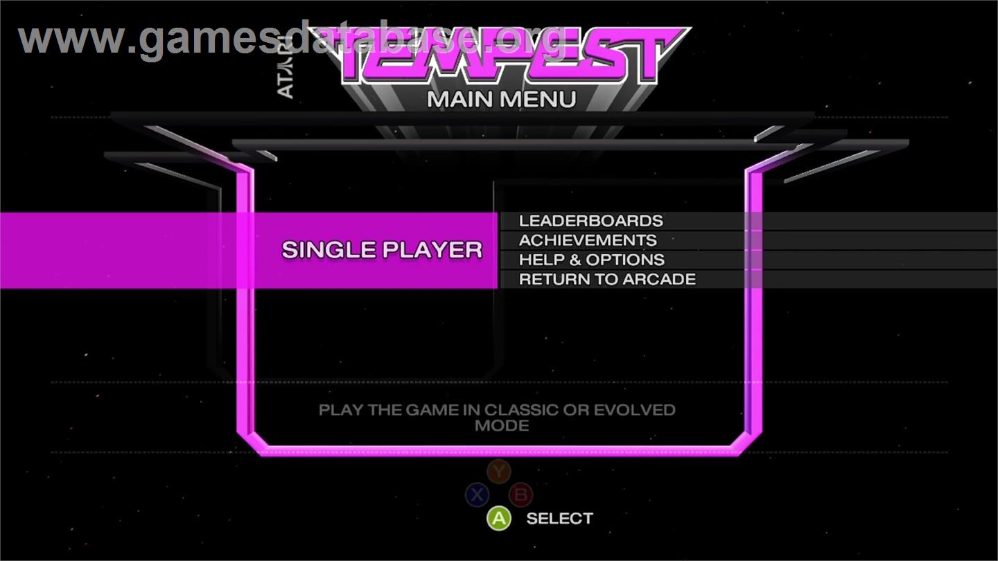 Tempest - Microsoft Xbox Live Arcade - Artwork - Title Screen