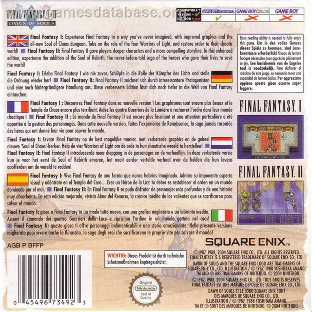 Final Fantasy 1 & 2: Dawn of Souls - Nintendo Game Boy Advance ...