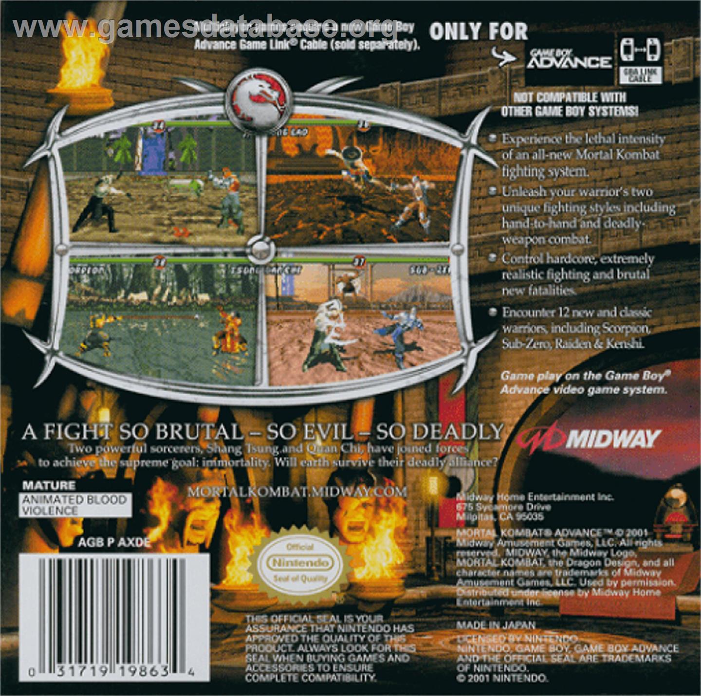 Mortal Kombat: Deadly Alliance - Nintendo Game Boy Advance - Artwork ...