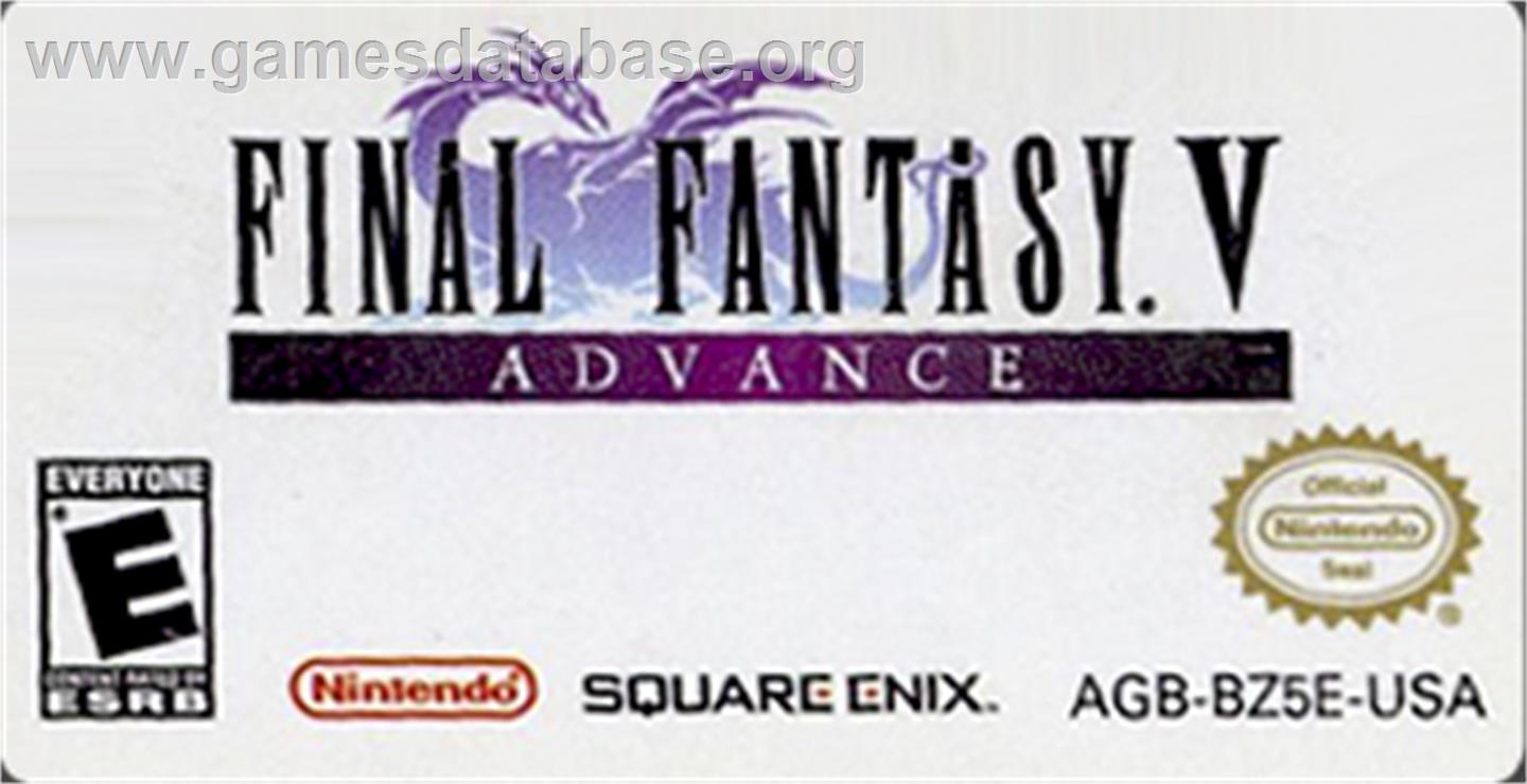 Final Fantasy 5 - Nintendo Game Boy Advance - Artwork - Cartridge Top