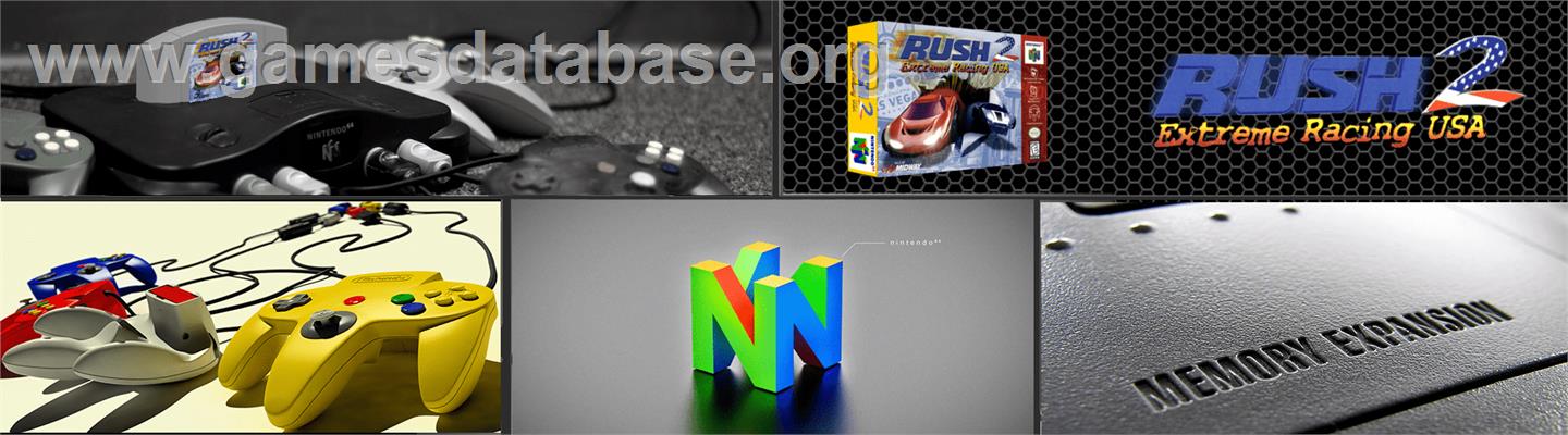 Rush 2: Extreme Racing USA - Nintendo N64 - Artwork - Marquee