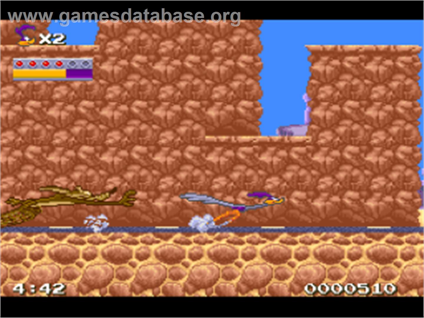 Road Runner's Death Valley Rally - Nintendo SNES - Artwork - In Game