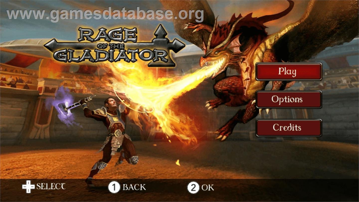 Rage of the Gladiator - Nintendo WiiWare - Artwork - Title Screen