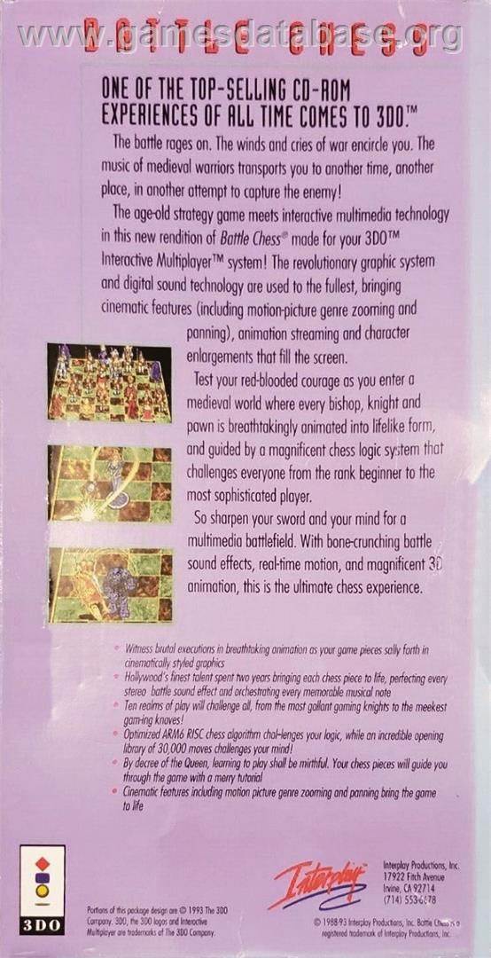 Battle Chess - Panasonic 3DO - Artwork - Box Back