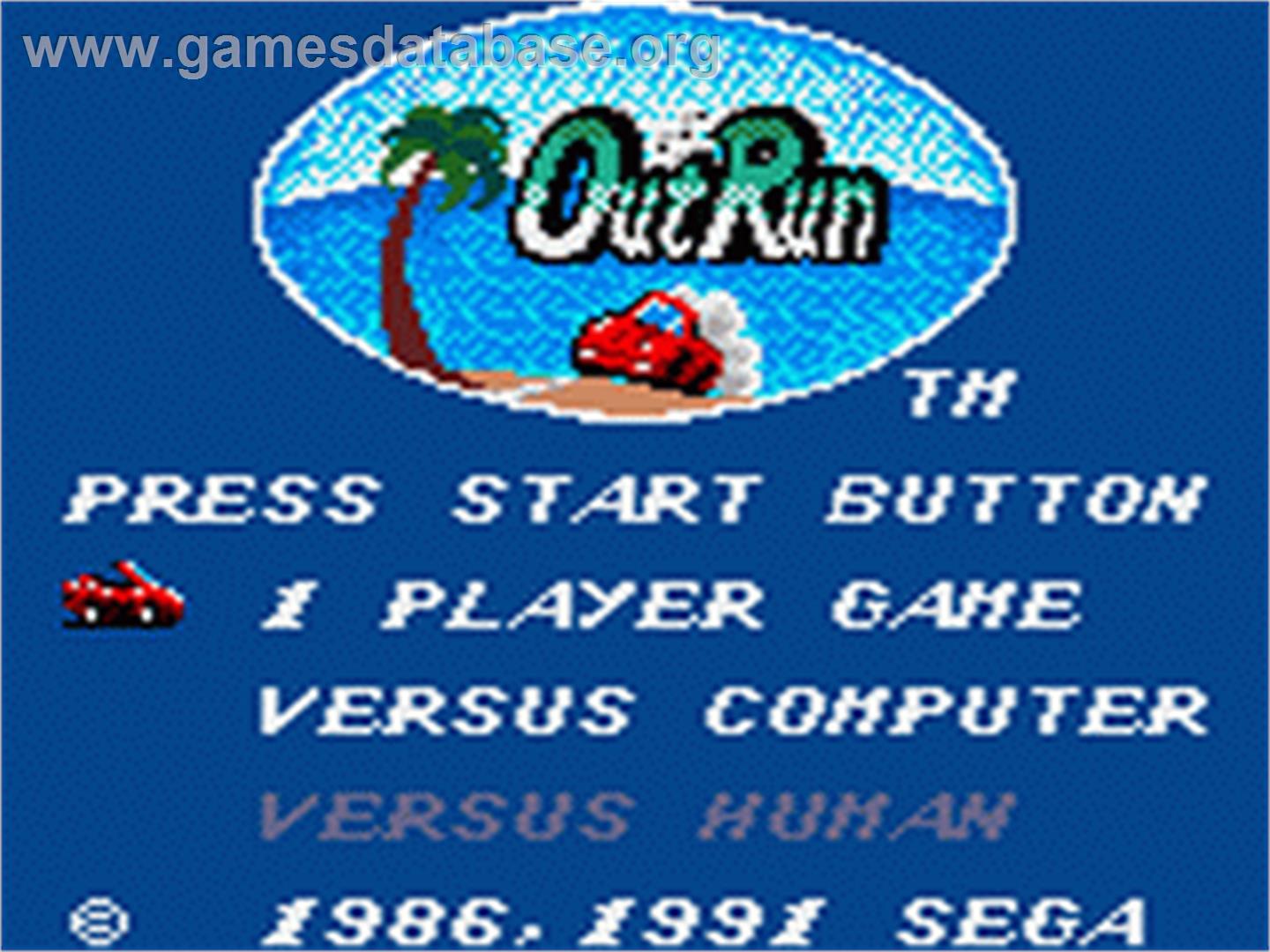 Out Run - Sega Game Gear - Artwork - Title Screen