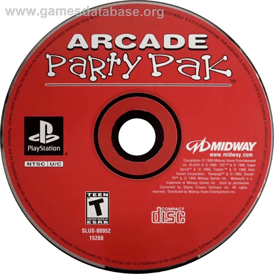 Arcade Party Pak - Sony Playstation - Artwork - Cartridge