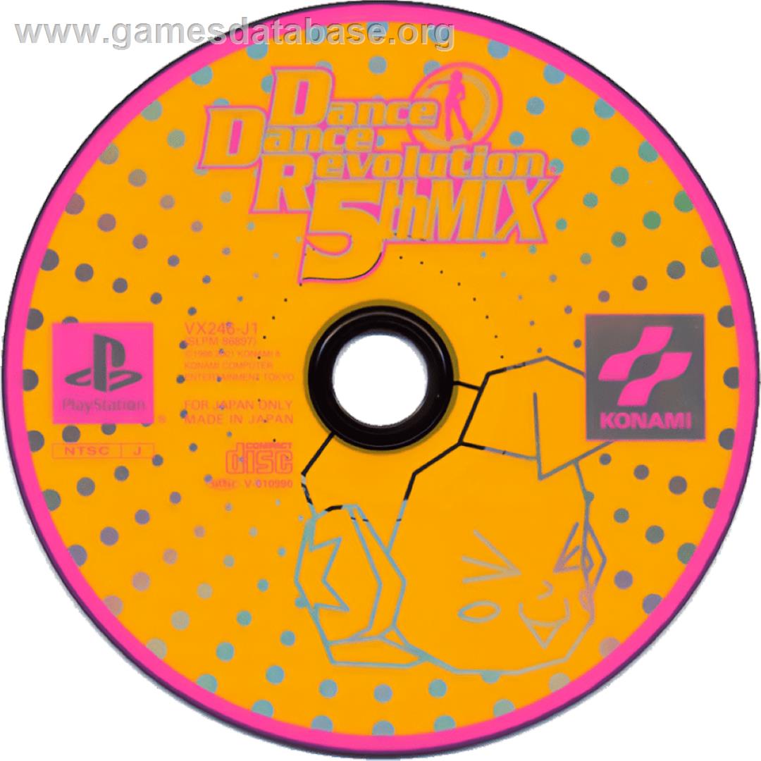Dance Dance Revolution 5th Mix - Sony Playstation - Artwork - Cartridge