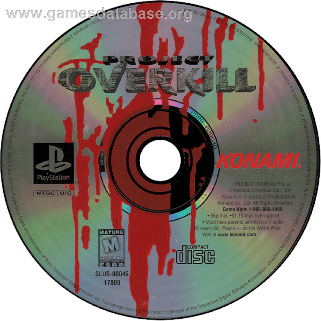 Project Overkill - Sony Playstation - Artwork - Cartridge