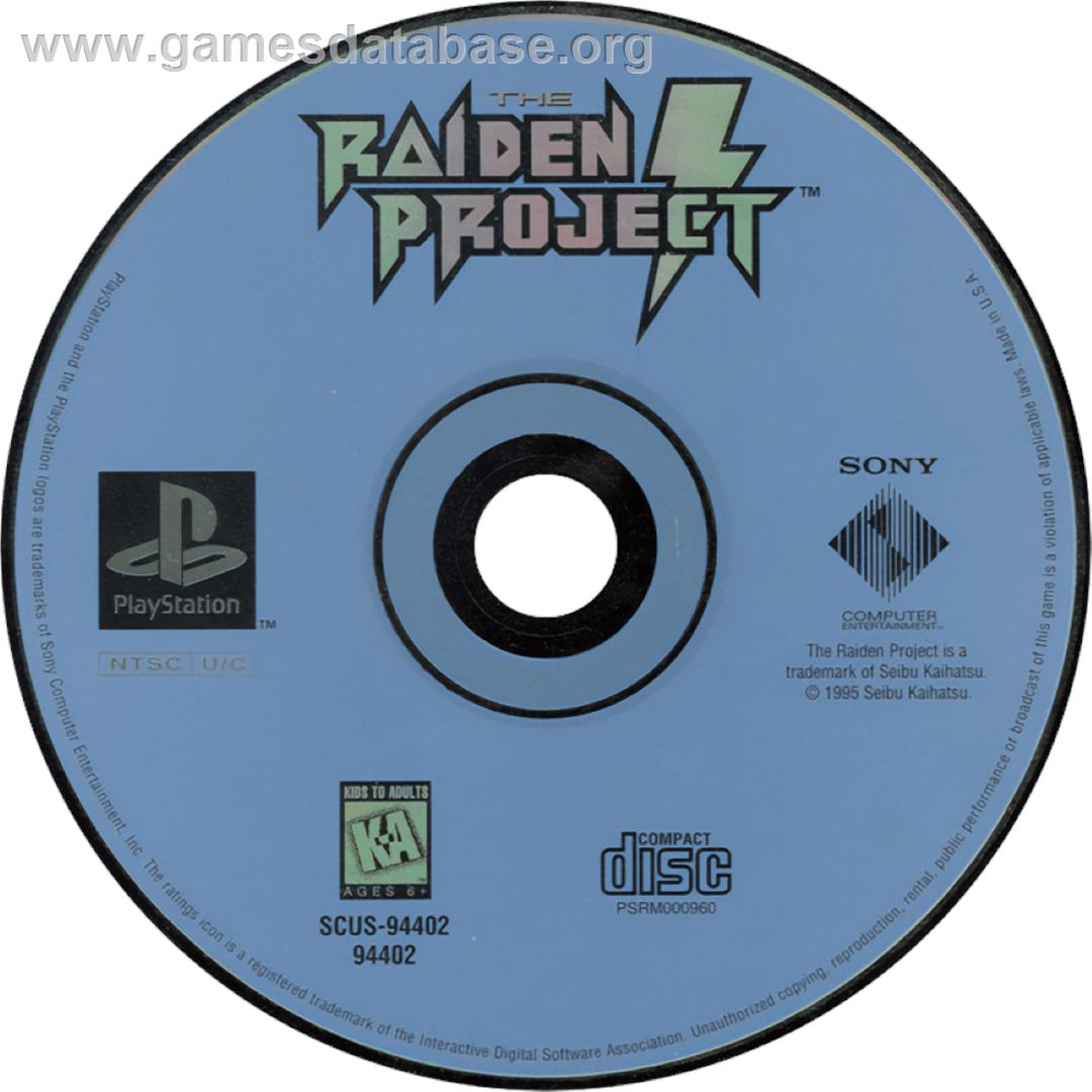The Raiden Project - Sony Playstation - Artwork - Cartridge